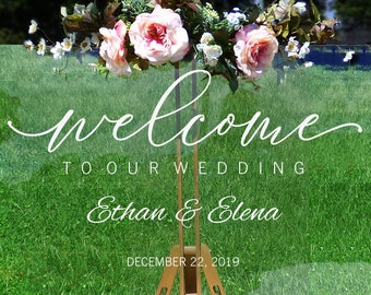 Wedding Welcome Decal Sticker-personalized Couples Names and Dates ...
