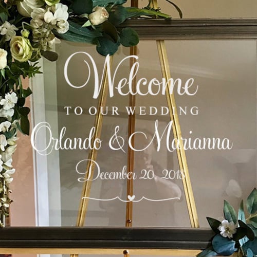 Wedding Welcome Decal Sticker-personalized Couples Names and - Etsy