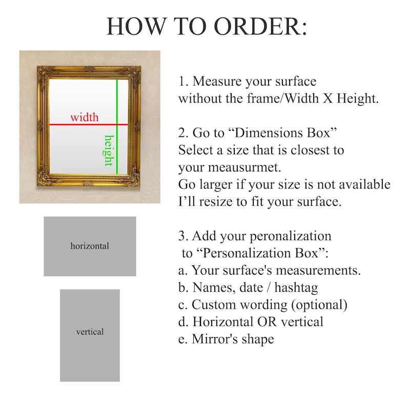Personalized Wedding Welcome Mirror Decal - Custom Names & Date - Etsy