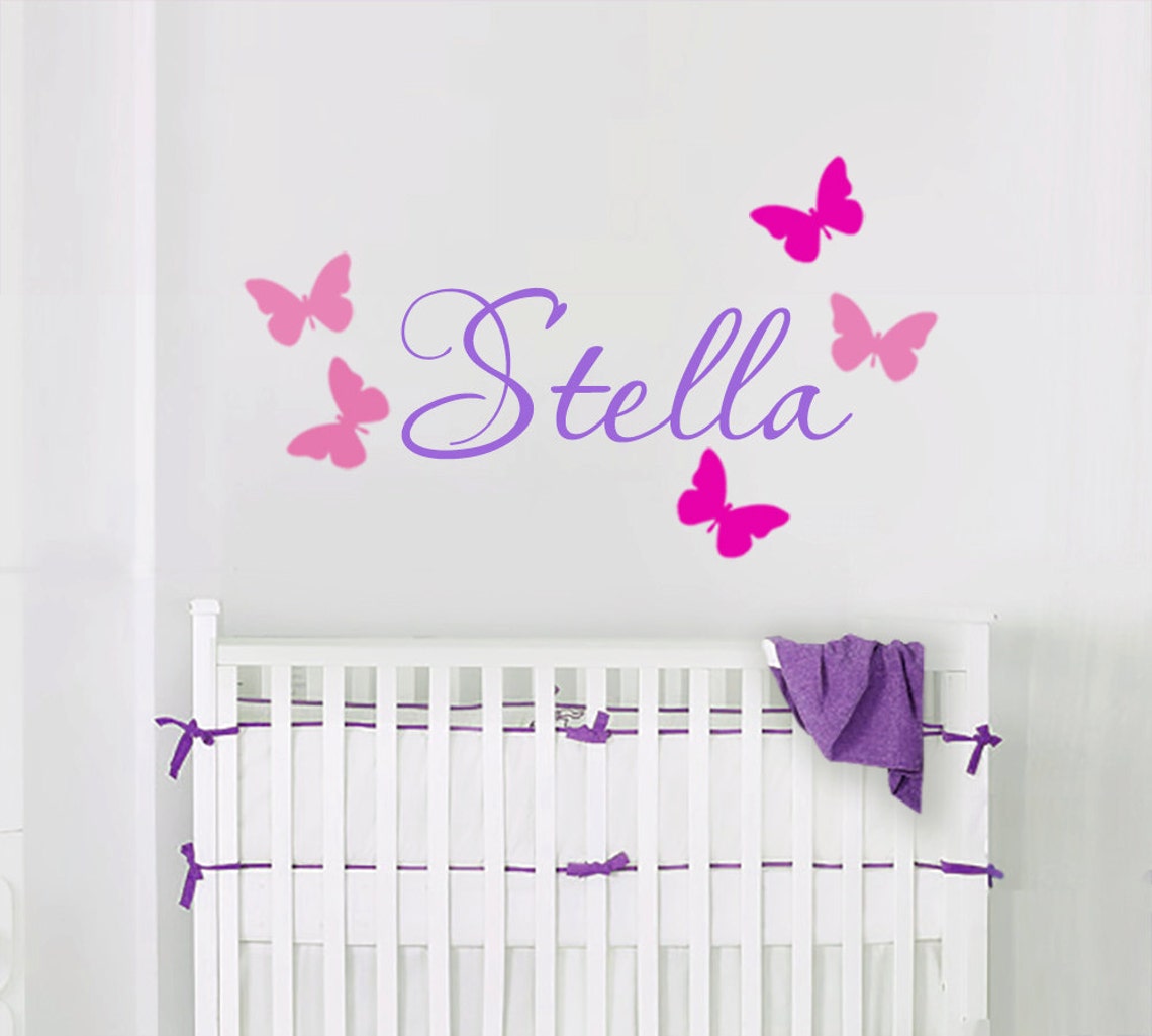 Butterfly Name Decal Butterflies Decals Nursery Wall Decals | Etsy