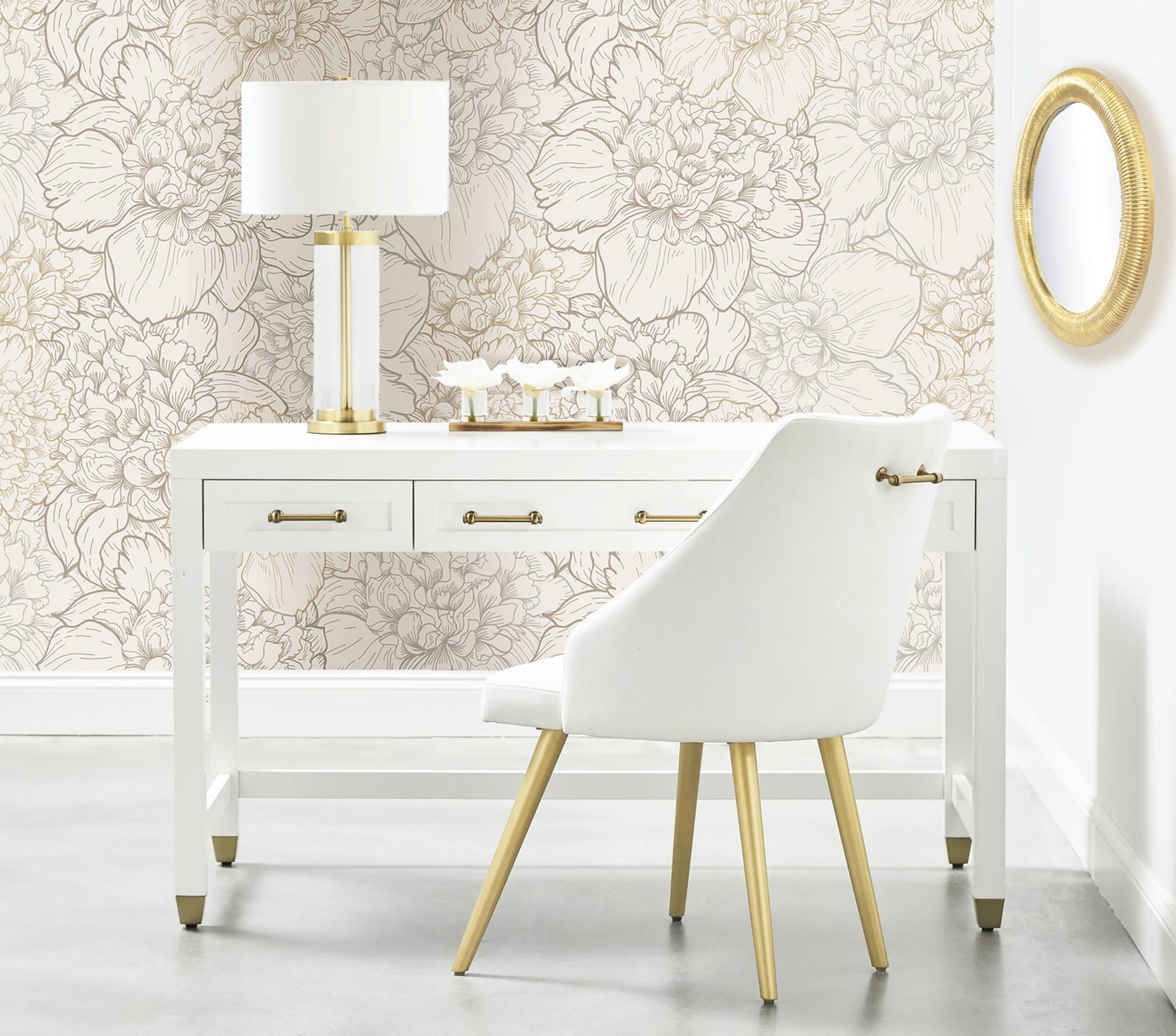 Floral Watercolor Mural Wallpaper Watercolor Floral - Etsy