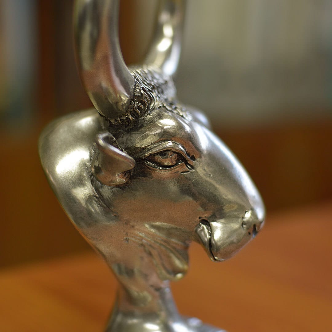 Taurus Zodiac Statue |/\| Bull Head From Knossos |\/| Hand Made Silver ...