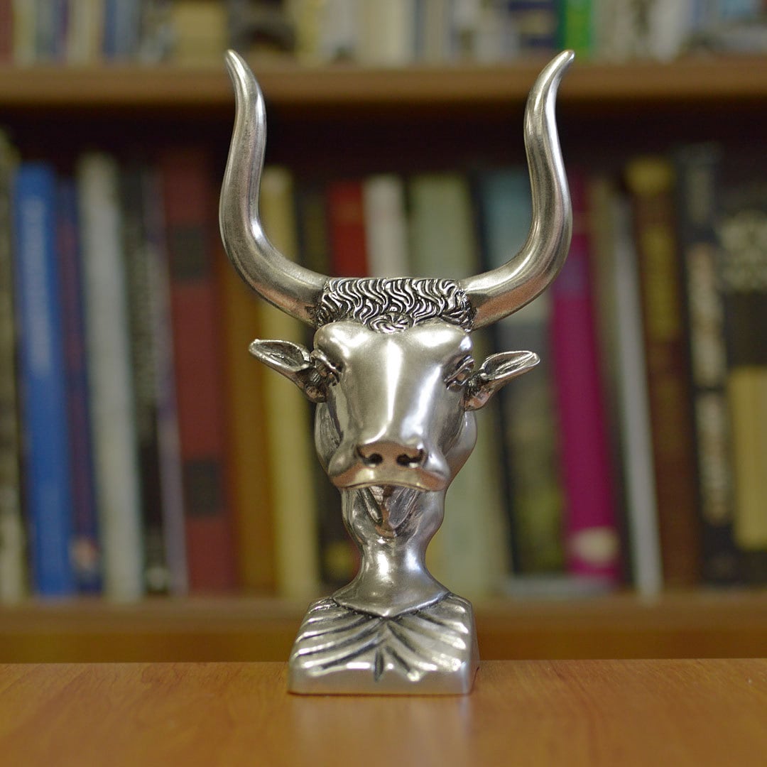 Taurus Zodiac Statue |/\| Bull Head From Knossos |\/| Hand Made Silver ...