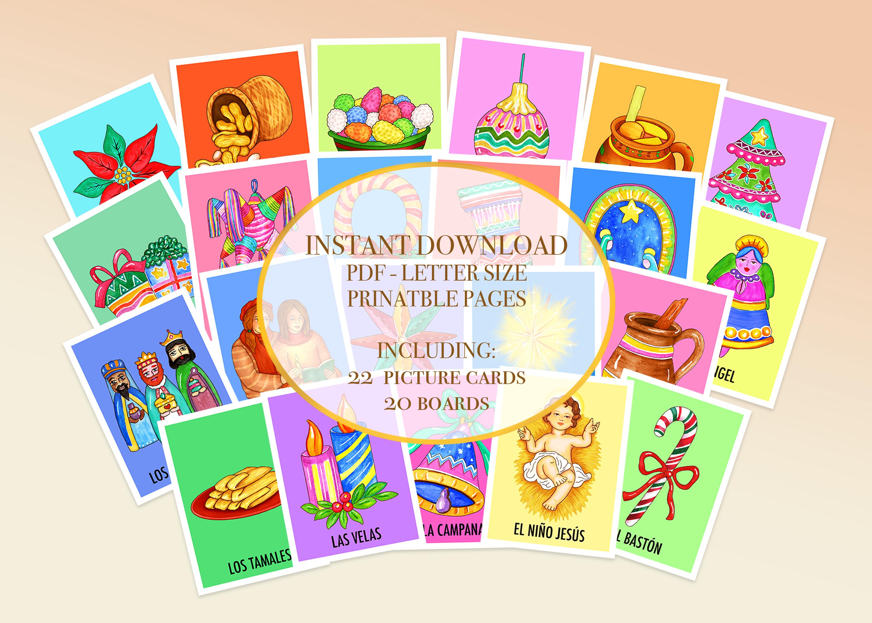 Printable Christmas Lotería Game, Mexican Bingo (digital Download) - Etsy