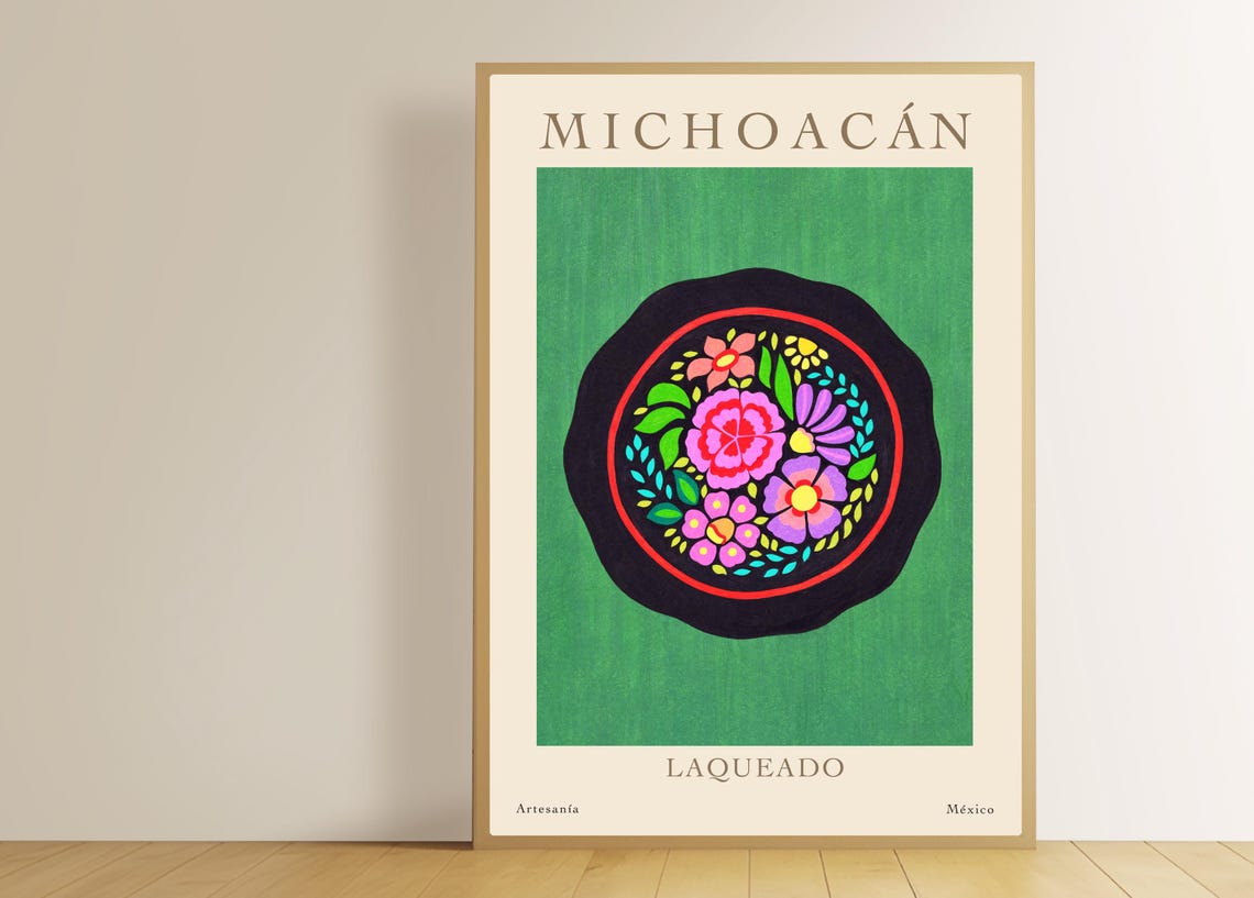 Printable Mexico Art - Michoacan Poster - Mexican Plate Art Print ...
