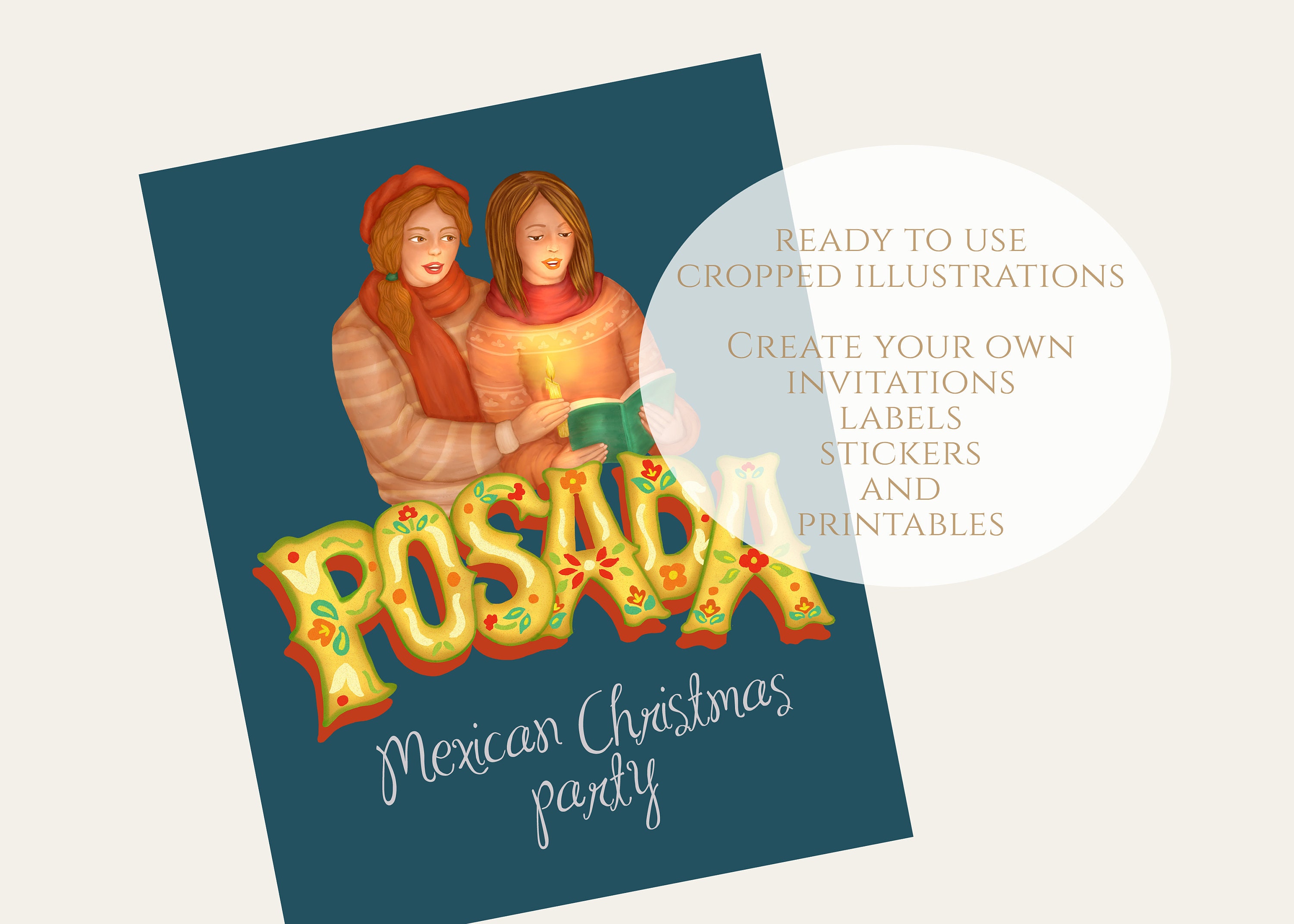 Mexican Posada Digital Clipart Mexican Christmas Illustrations ...