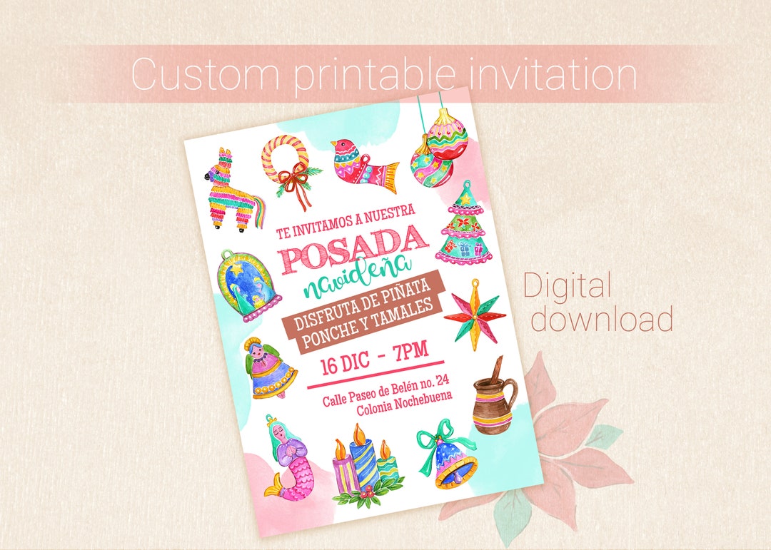 Personalized Printable Posada Invitation Invitacion Posada Navidad ...