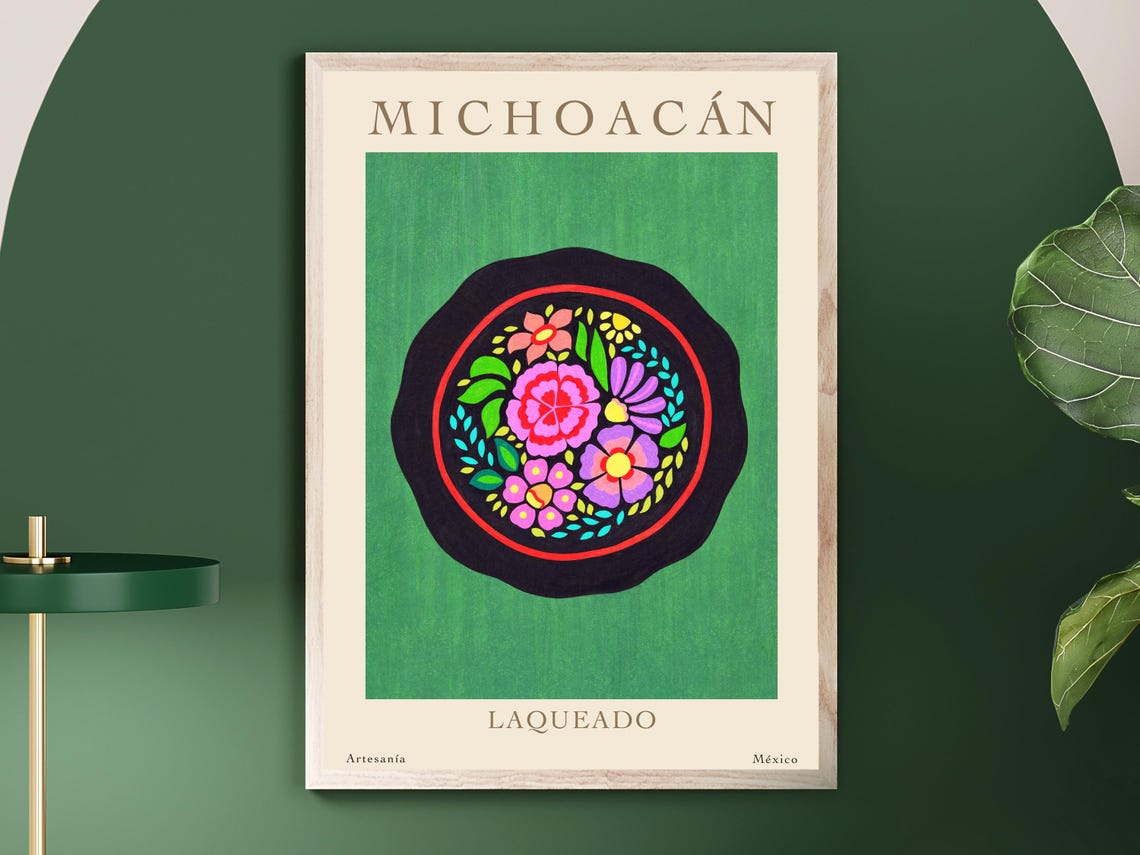Printable Mexico Art - Michoacan Poster - Mexican Plate Art Print ...