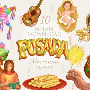 Mexican Posada Digital Clipart Mexican Christmas Illustrations ...