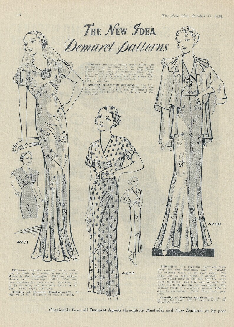 Digital Vintage Magazine 1935 New Idea October 11 Birthday Gift Fashion ...