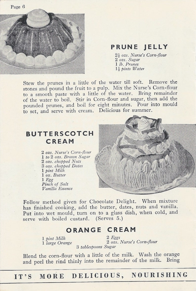 Digital 1950 Mealtime Magic Nurse's Cornflour Cookbook - Etsy