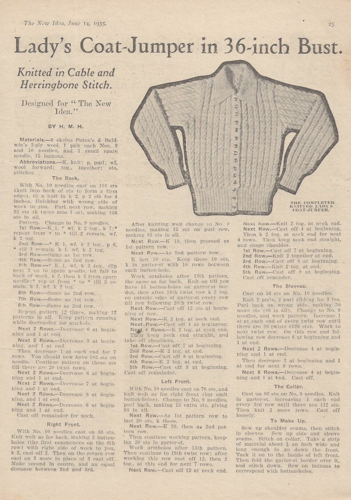 Digital 1935 June 14 New Idea Magazine - Etsy