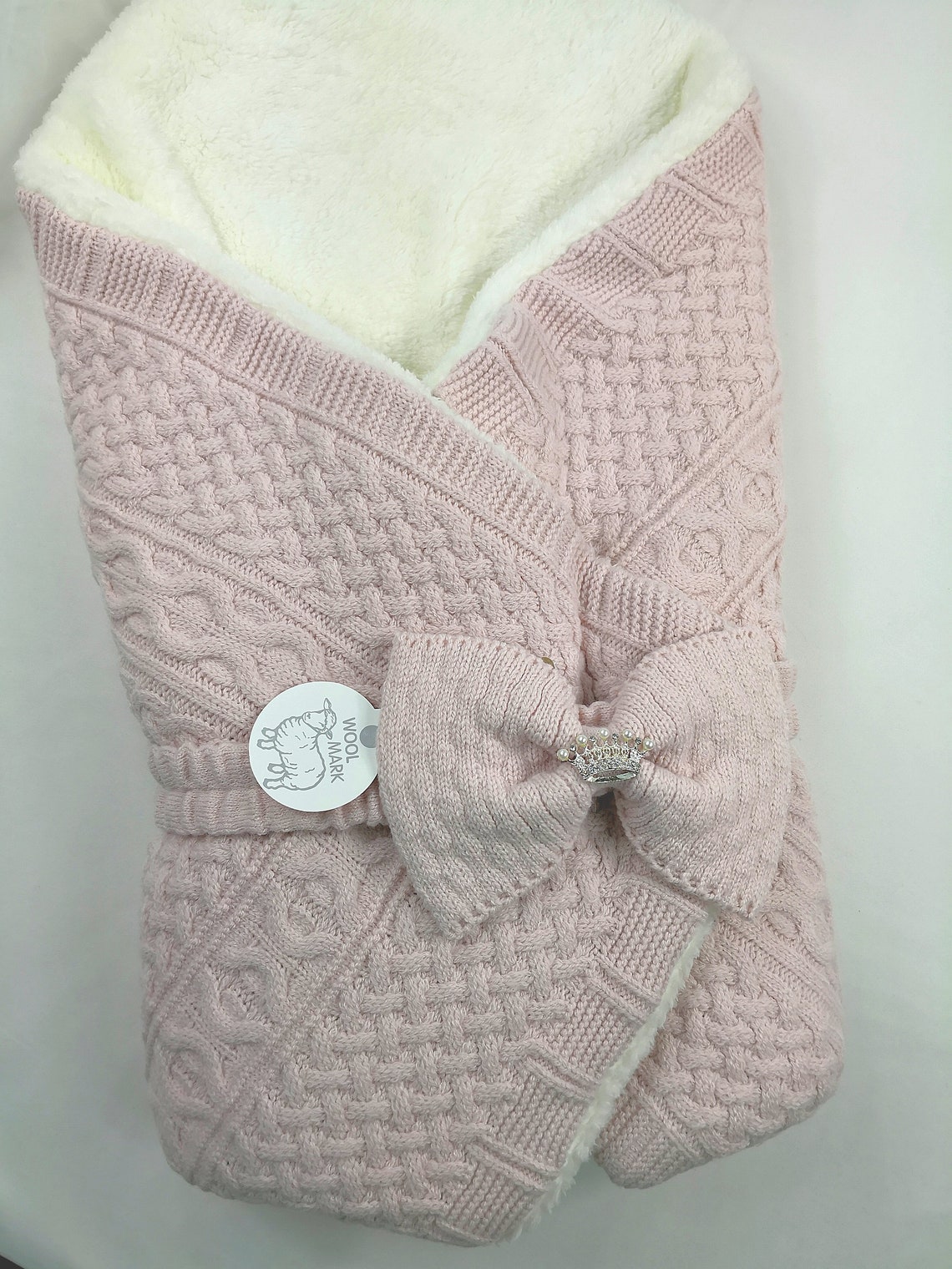 The Soft Lamb Wool Knit Baby Swaddle Blanket - Etsy