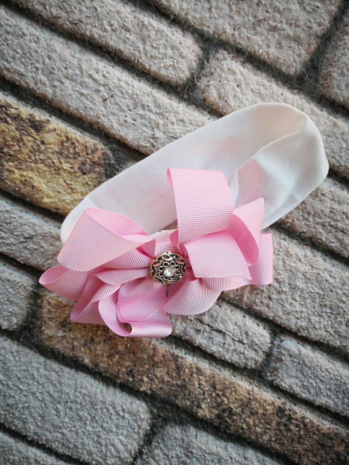 Pink Headbands Girls, Cheer Bows, Newborn Headwrap, Baptism Headband ...