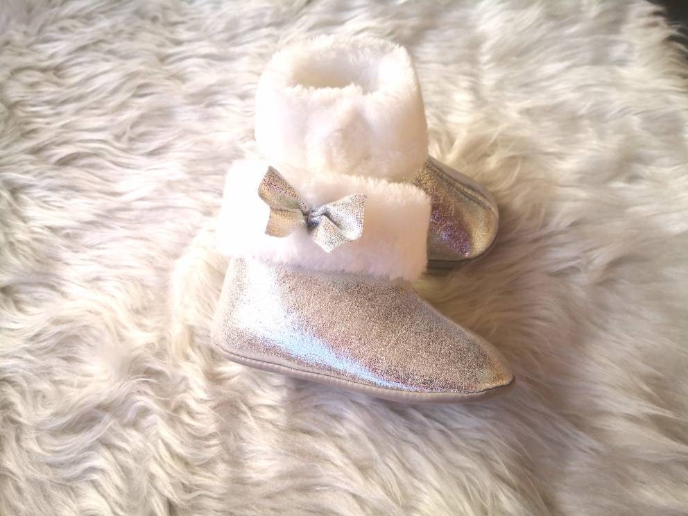 Christmas Baby Booties Santa Baby Girl Shoes Newborn Photo - Etsy