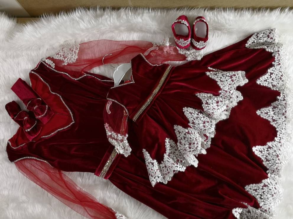 Red Velvet Dress for Baby Matching Mom And Baby First | Etsy