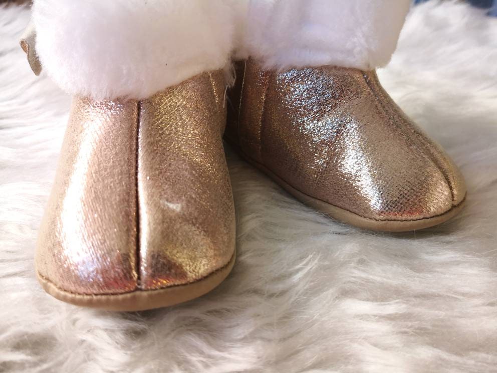 Christmas Baby Booties Santa Baby Girl Shoes Newborn Photo - Etsy