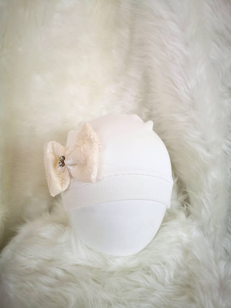Baby Hat With Bow, Newborn Hat Girl, Beanie Baby Hat, Infant Baby ...