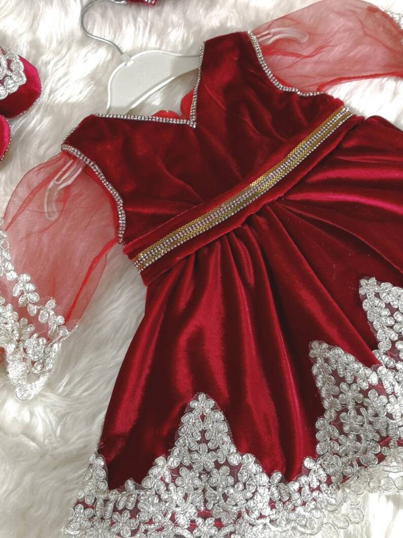 Red Velvet Dress for Baby, Matching Mom and Baby, First Birthday Dress ...