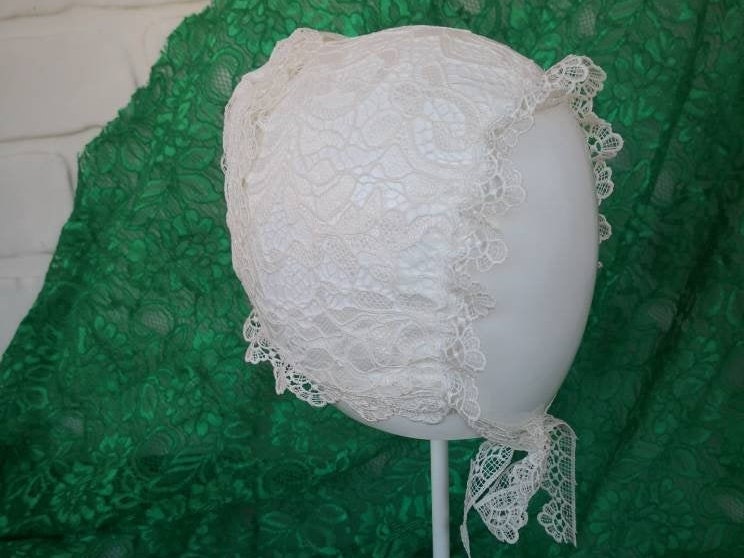 Baby Bonnet Lace, Brimless Baby Girl Bonnet, Christening Gown Girl ...