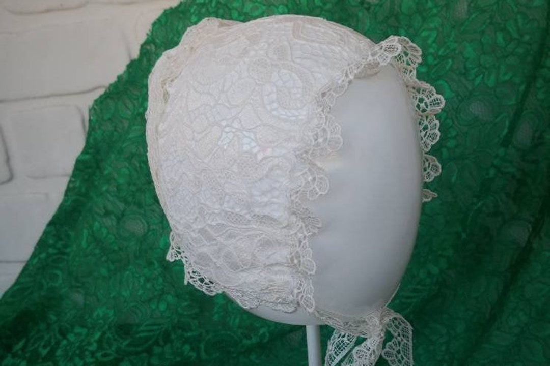 Baby Bonnet Lace, Brimless Baby Girl Bonnet, Christening Gown Girl ...