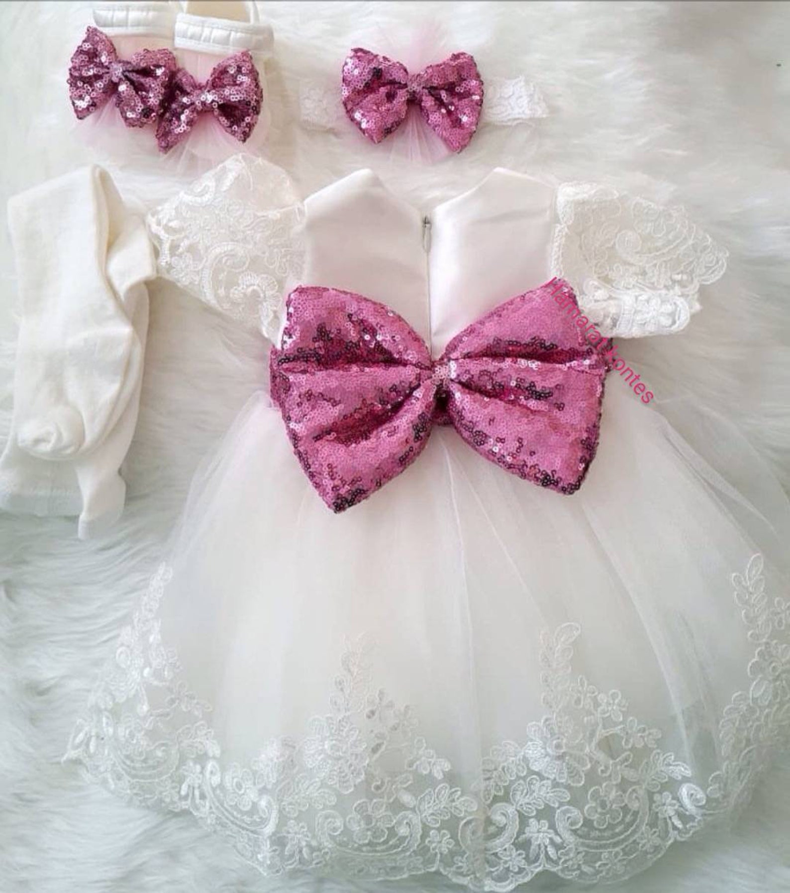 Newborn Wedding Dress, Baby Girl Baptism Gown, Baby Shower Gift, Lace ...