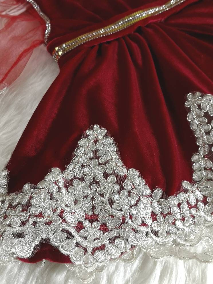 Red Velvet Dress for Baby Matching Mom And Baby First | Etsy