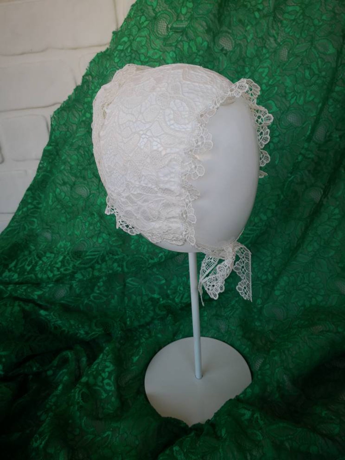 Baby Bonnet Lace, Brimless Baby Girl Bonnet, Christening Gown Girl ...