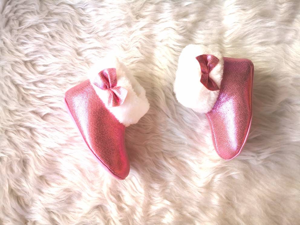 Christmas Baby Booties Santa Baby Girl Shoes Newborn Photo - Etsy