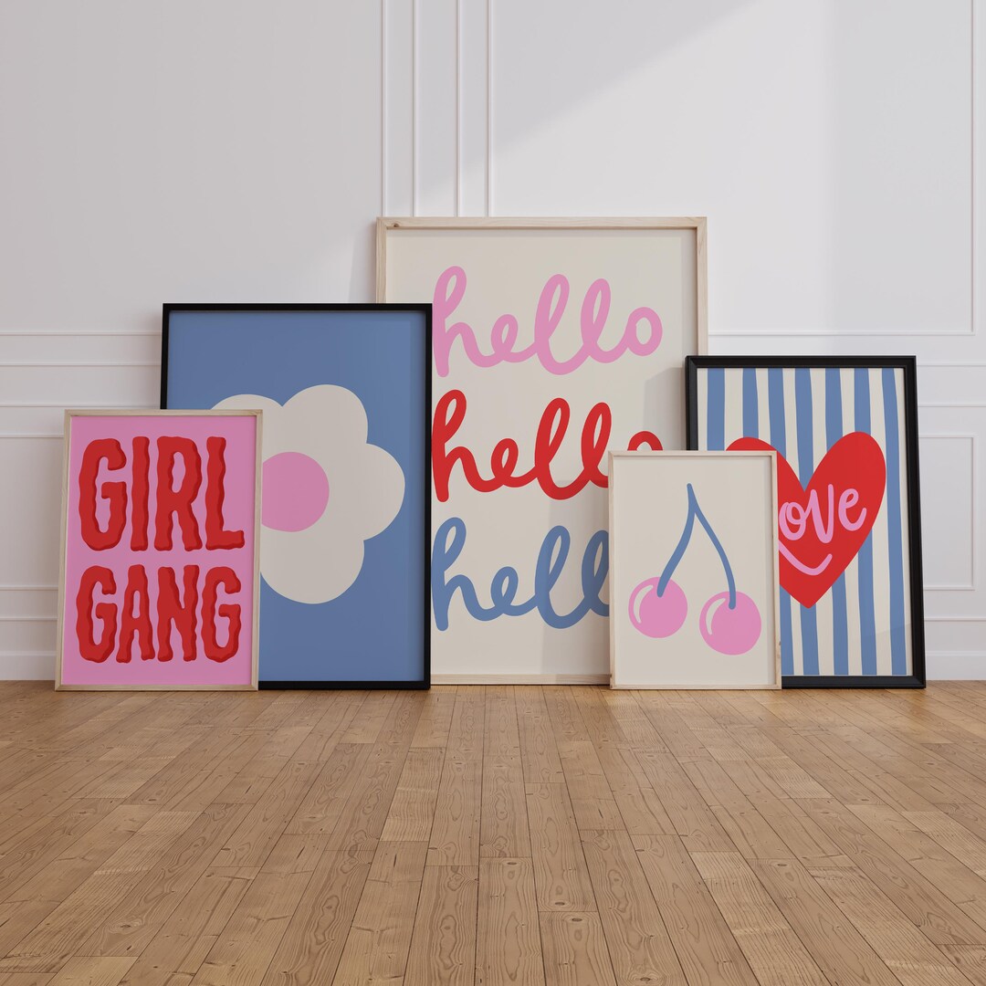 Fun Feminist Pop Art Posters | Bold Retro Printable Wall Art Set | Girl ...