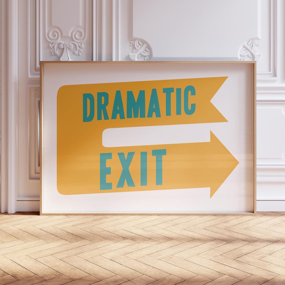 Dramatic Exit Print | Digital Download | Bright Colourful Home Wall Art ...