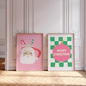 Merry Christmas Bauble Print Printable Wall Art Preppy Christmas Prints ...