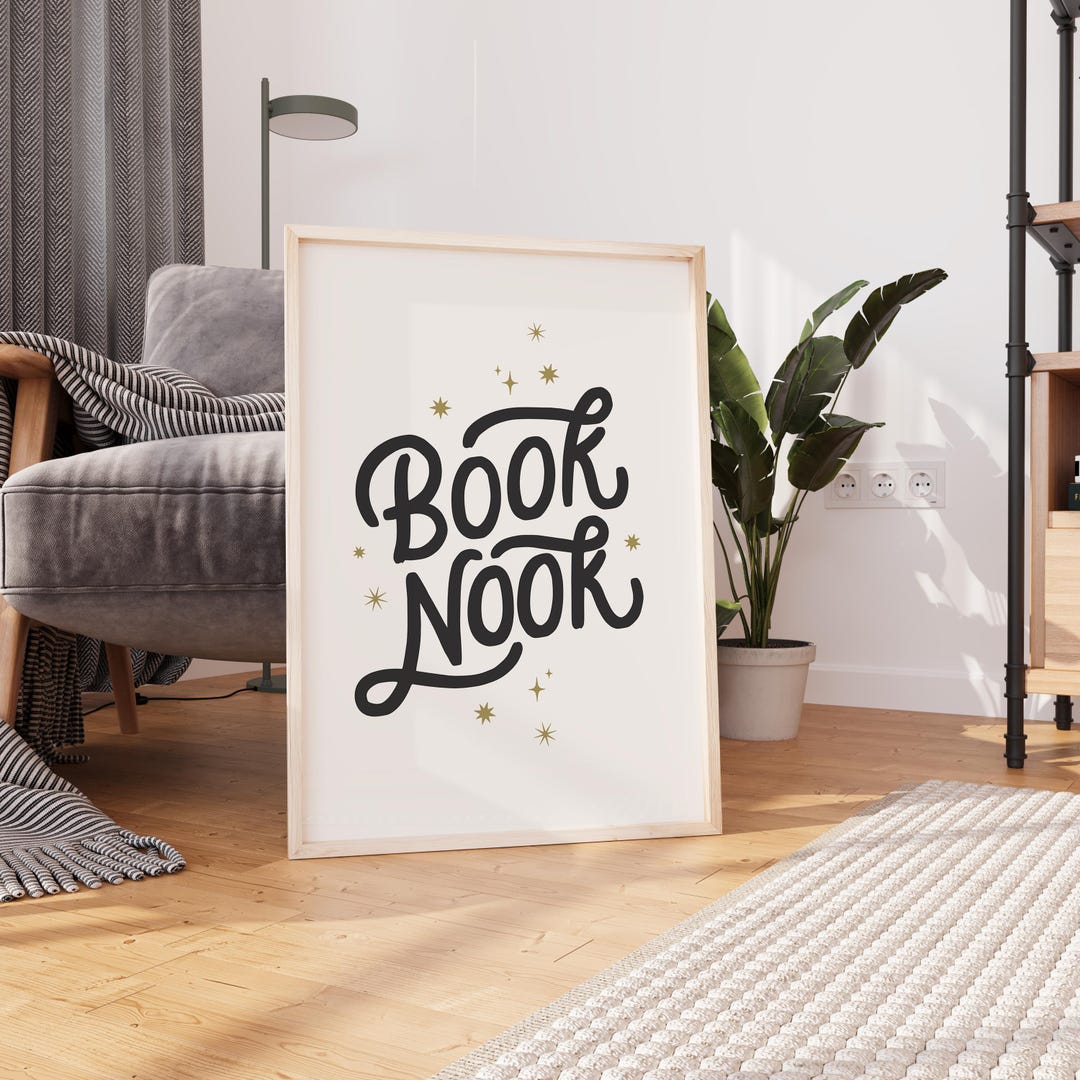 Book Nook Print, Printable Gift for Bookworm, Book Lover Art Print ...