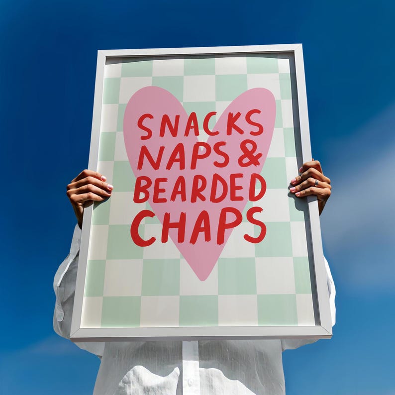 Snacks Naps and Bearded Chaps | Instant Digital Download | Funny Preppy ...