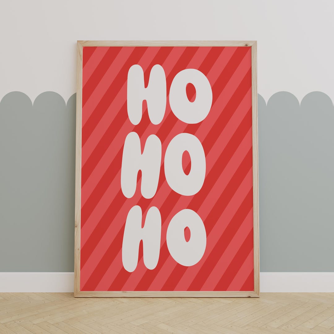 Ho Ho Ho Printable, Trendy Christmas Prints, Red Christmas Decor ...