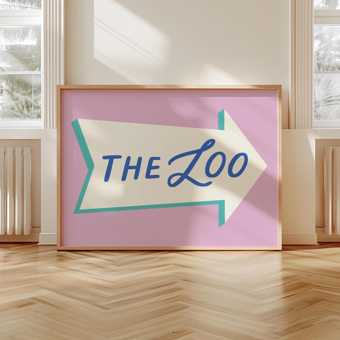 The Loo Printable Wall Art | WC Sign Digital Download | Bold and Bright ...