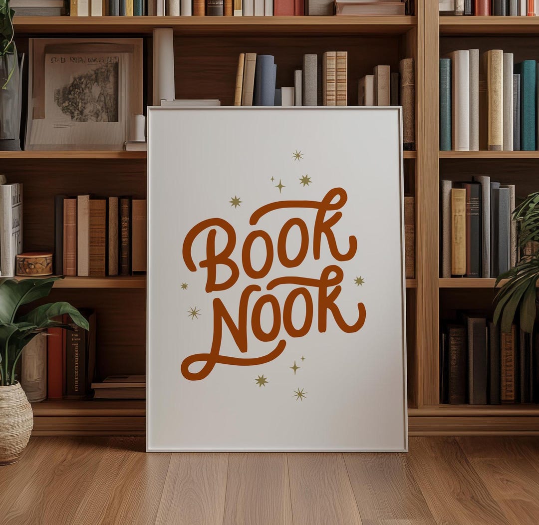 Book Nook Print, Printable Gift for Bookworm, Book Lover Art Print ...