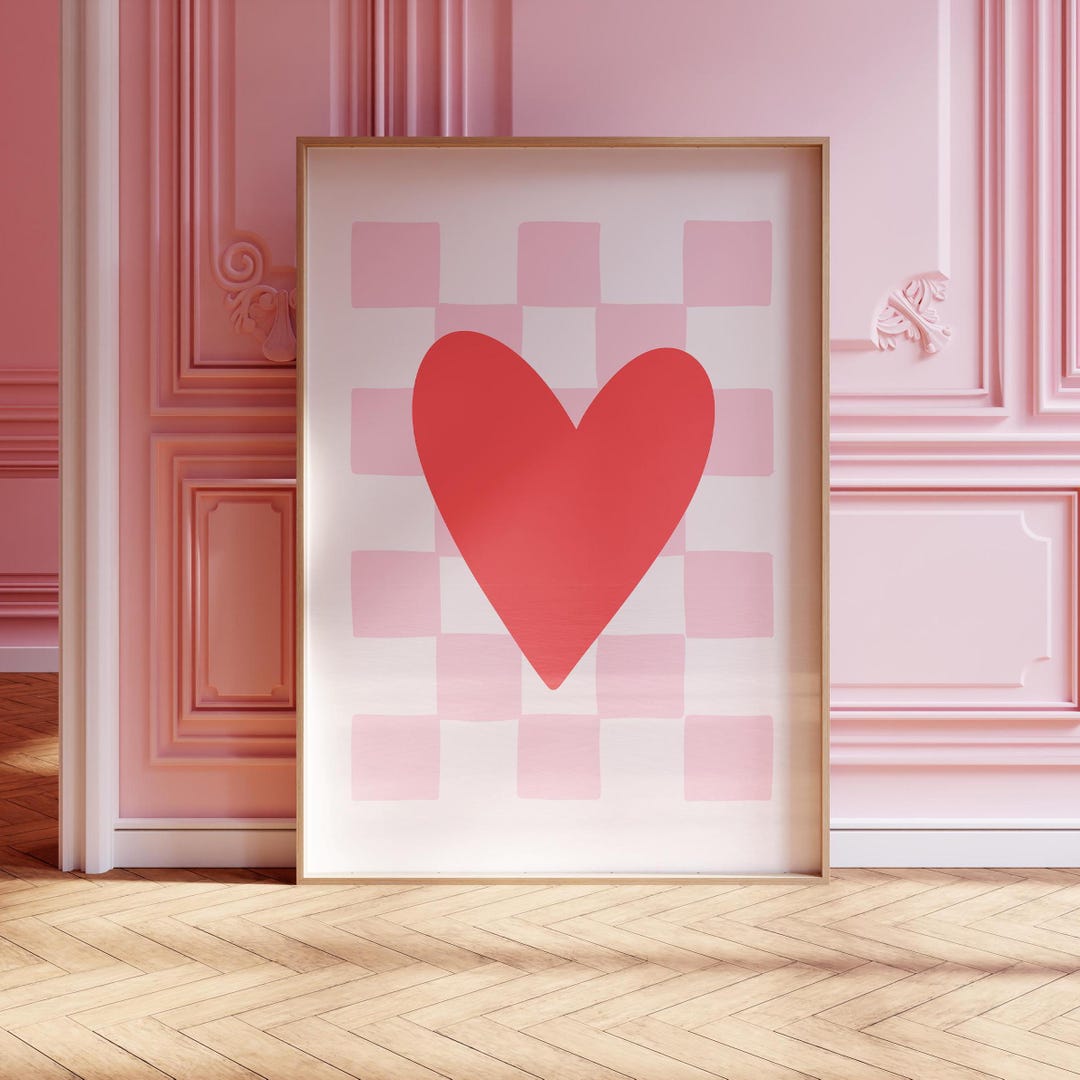 Preppy Heart Print | Instant Download Art | Valentine's Day Decor ...