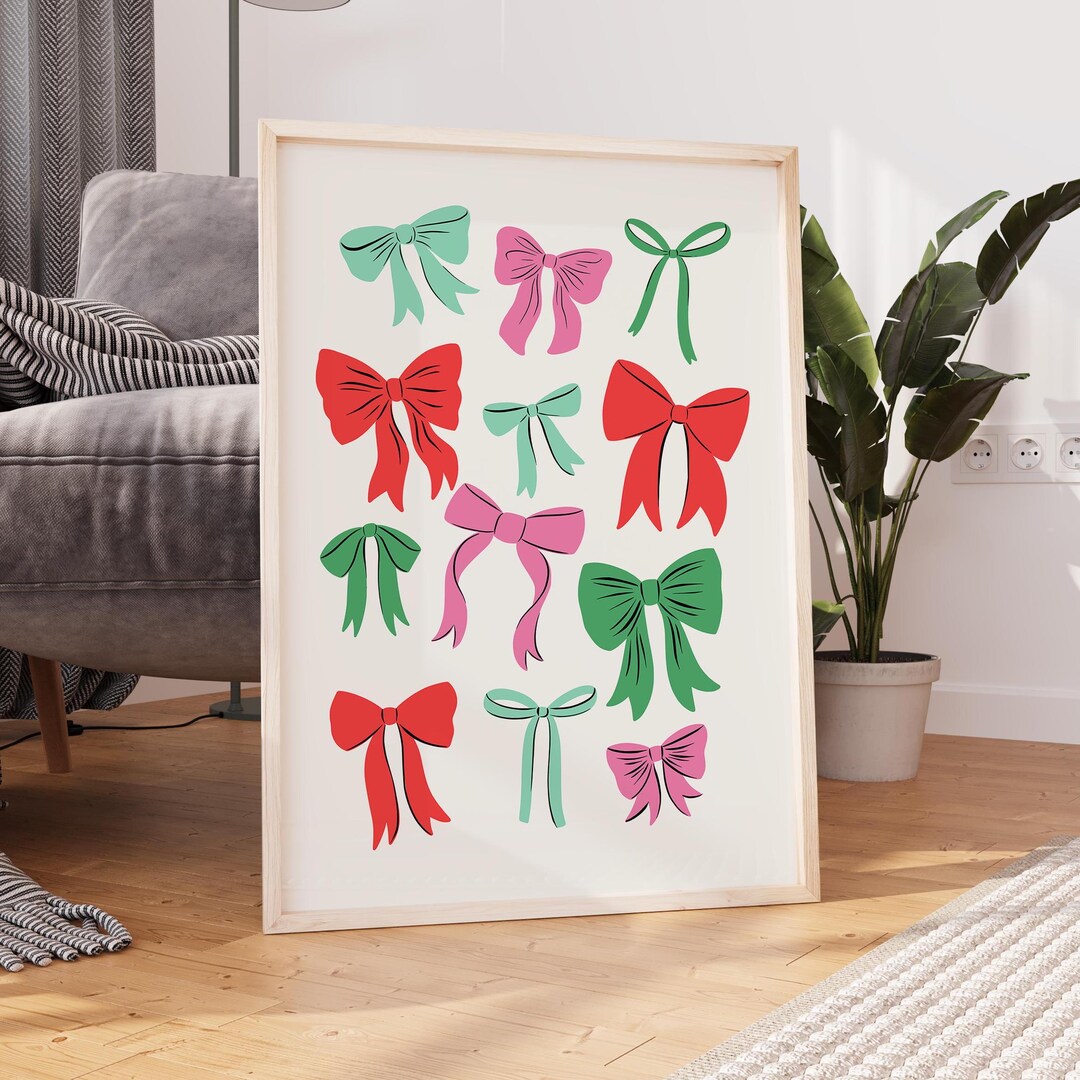 Pretty Christmas Print Instant Download Coquette Decor Christmas Red ...