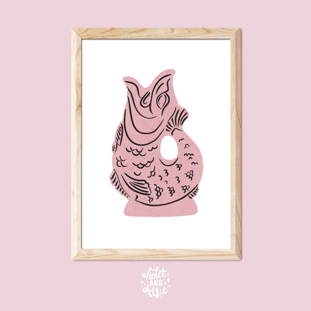 Gluggle Jug Fish Print Unframed Kitsch Retro Gallery Wall Decor ...