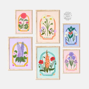 April Birth Flower Print Unframed April Birthday Gift Floral Wall Art ...