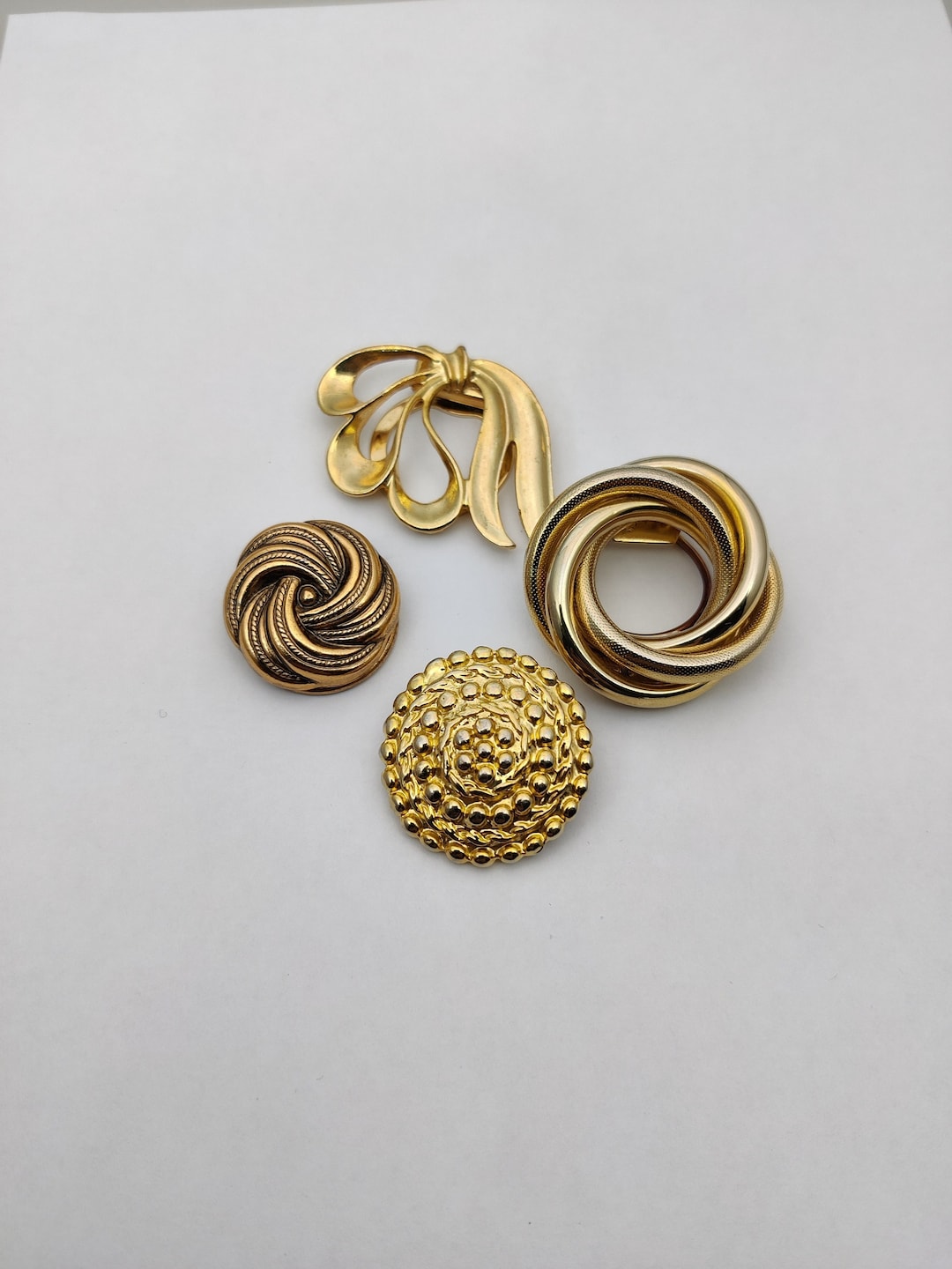 Scarf Clips or Vintage Scarf Clip in Gold Metal - Etsy