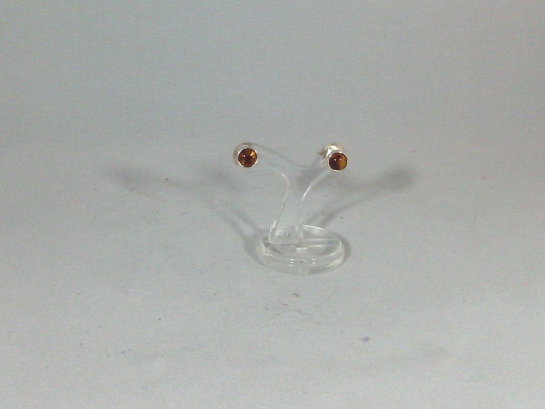 Amber Earring, Semi-precious Fine Stone and 925 Silver - Etsy