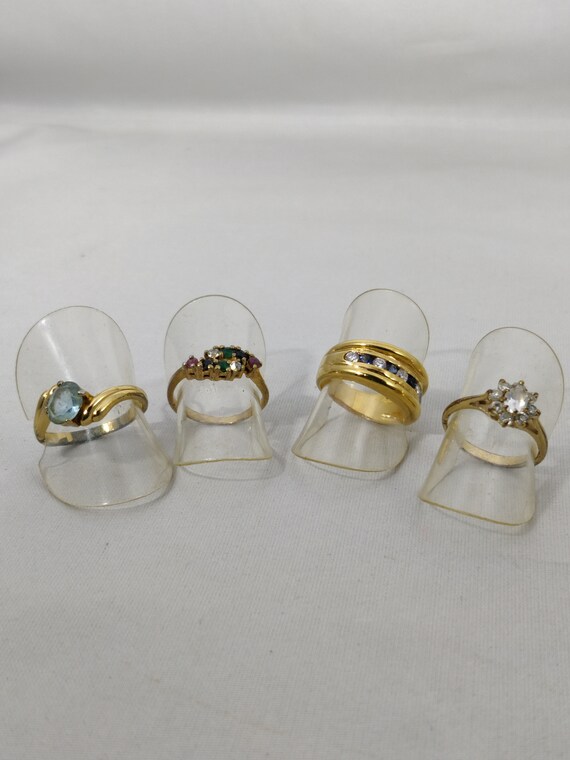 Vintage Gold plated Ring With Gems Etsy
