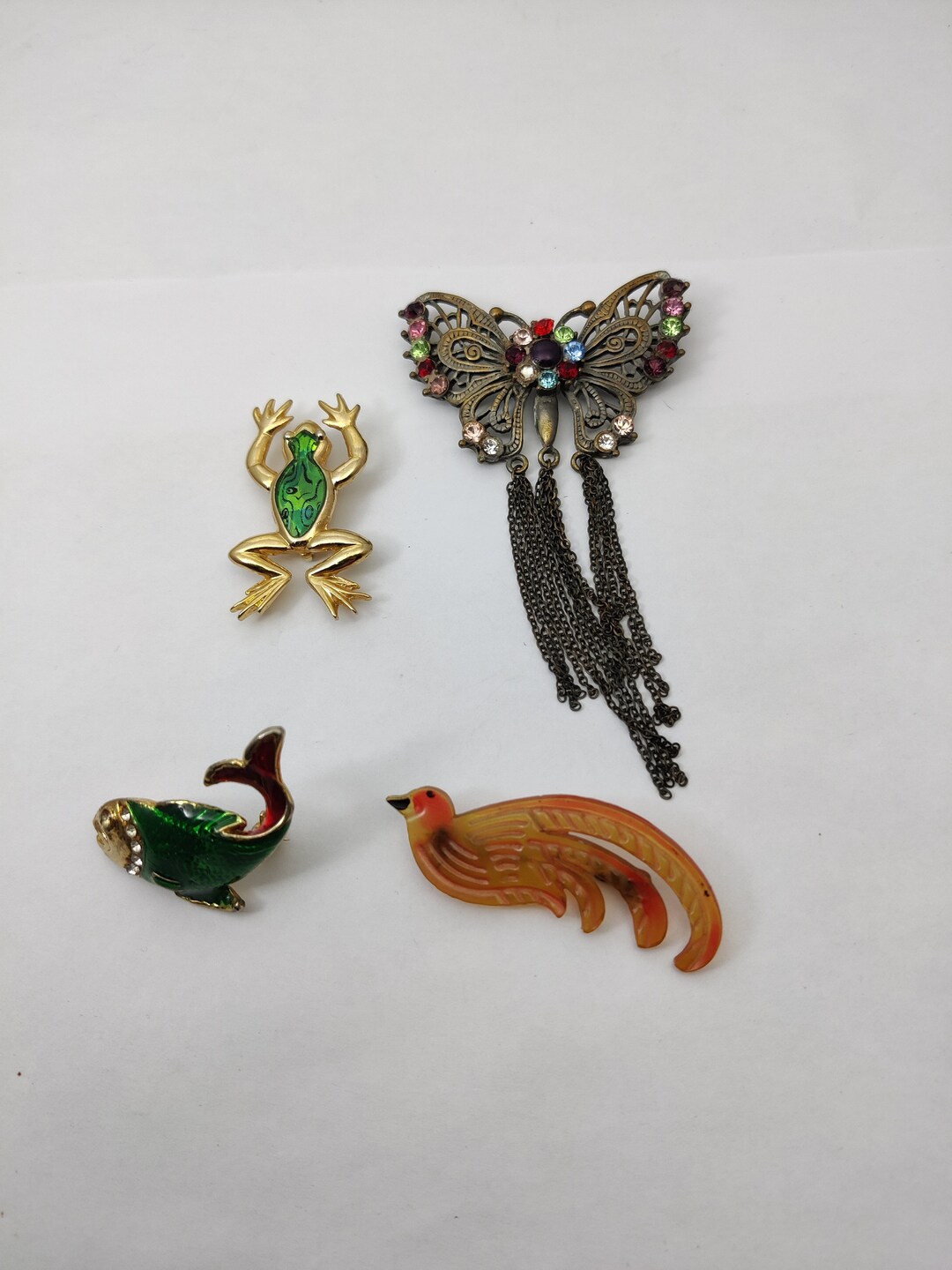 Vintage Metal Brooches Representing Various Animals, Zoomorphic Brooch ...