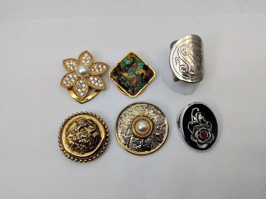 Scarf Clips or Vintage Scarf Clips of Various Shapes in Gold or Silver ...