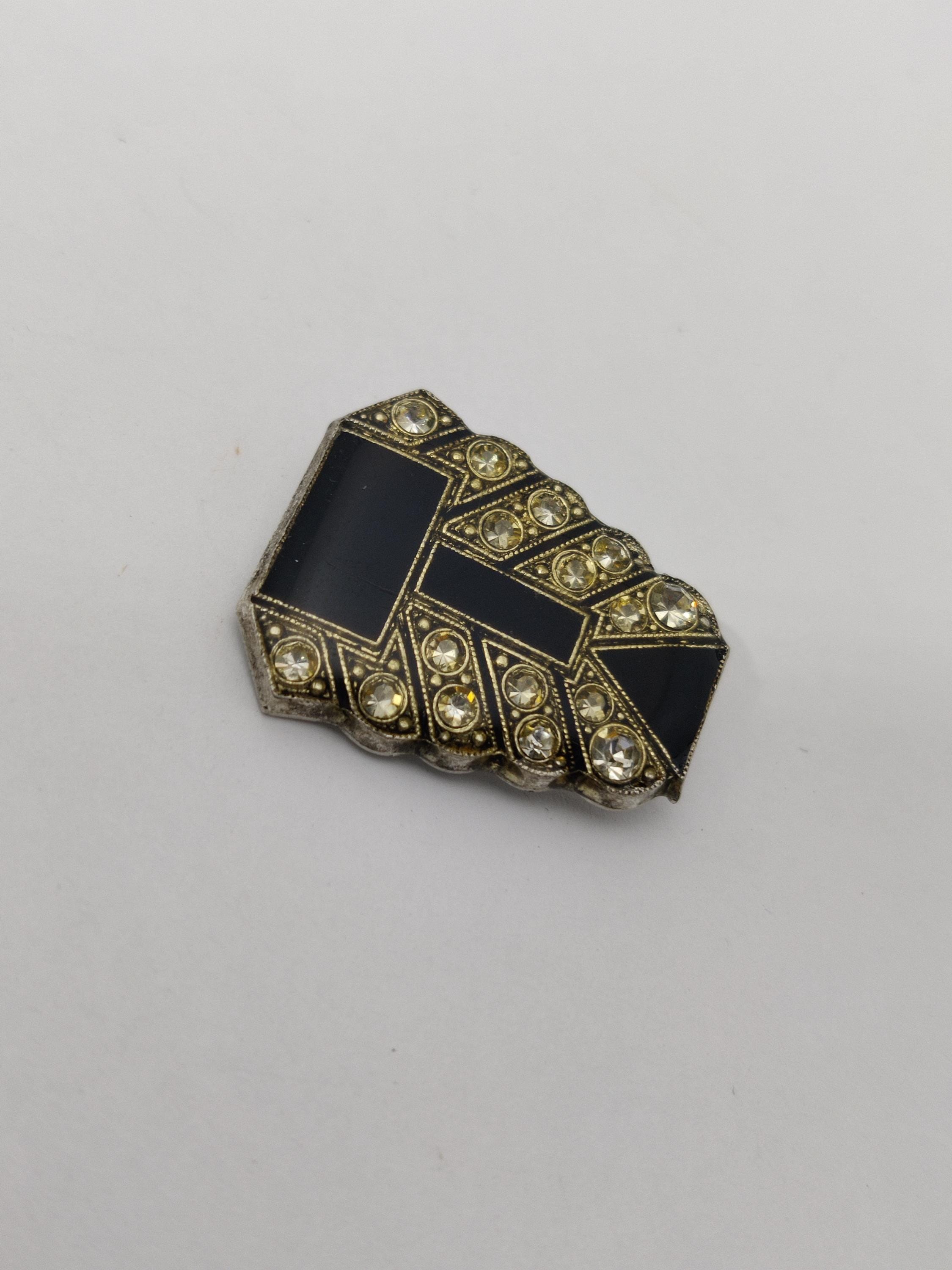 Vintage Art Deco Brooch PIERRE BEX Style Silver Metal - Etsy