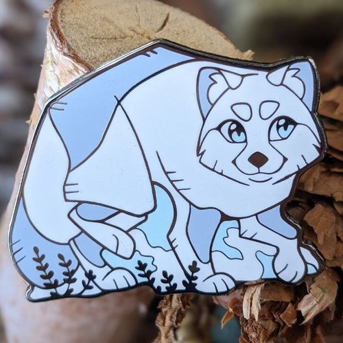 Angular Red Fox Gold Metal Hard Enamel Pin | Etsy