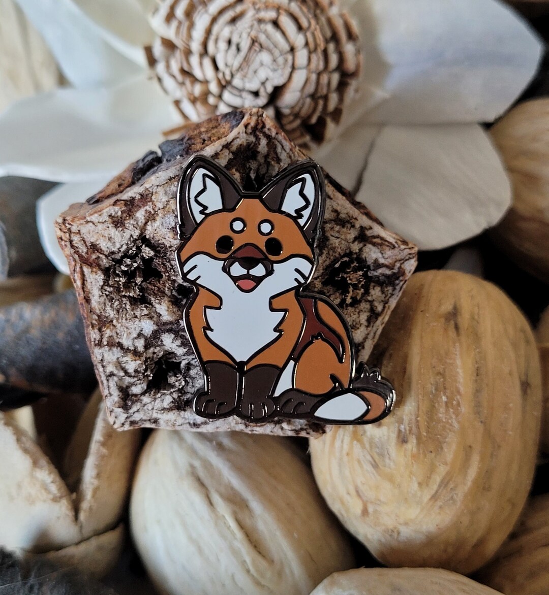 Red Fox Pin Hard Enamel Pin 1 Inch - Etsy