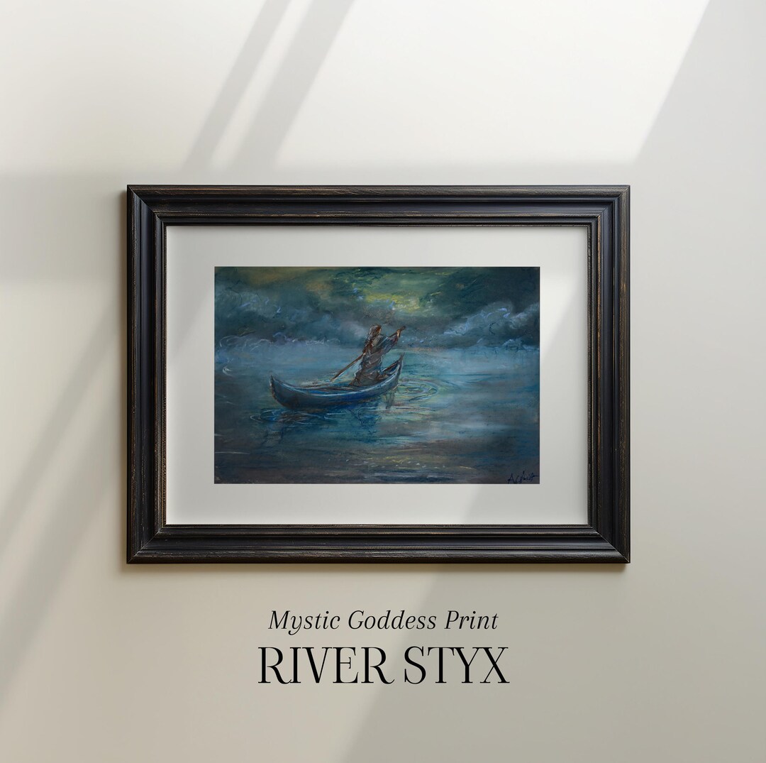 The River Styx Priestess at Moonrise – Gothic Mythic Wall Art - Etsy